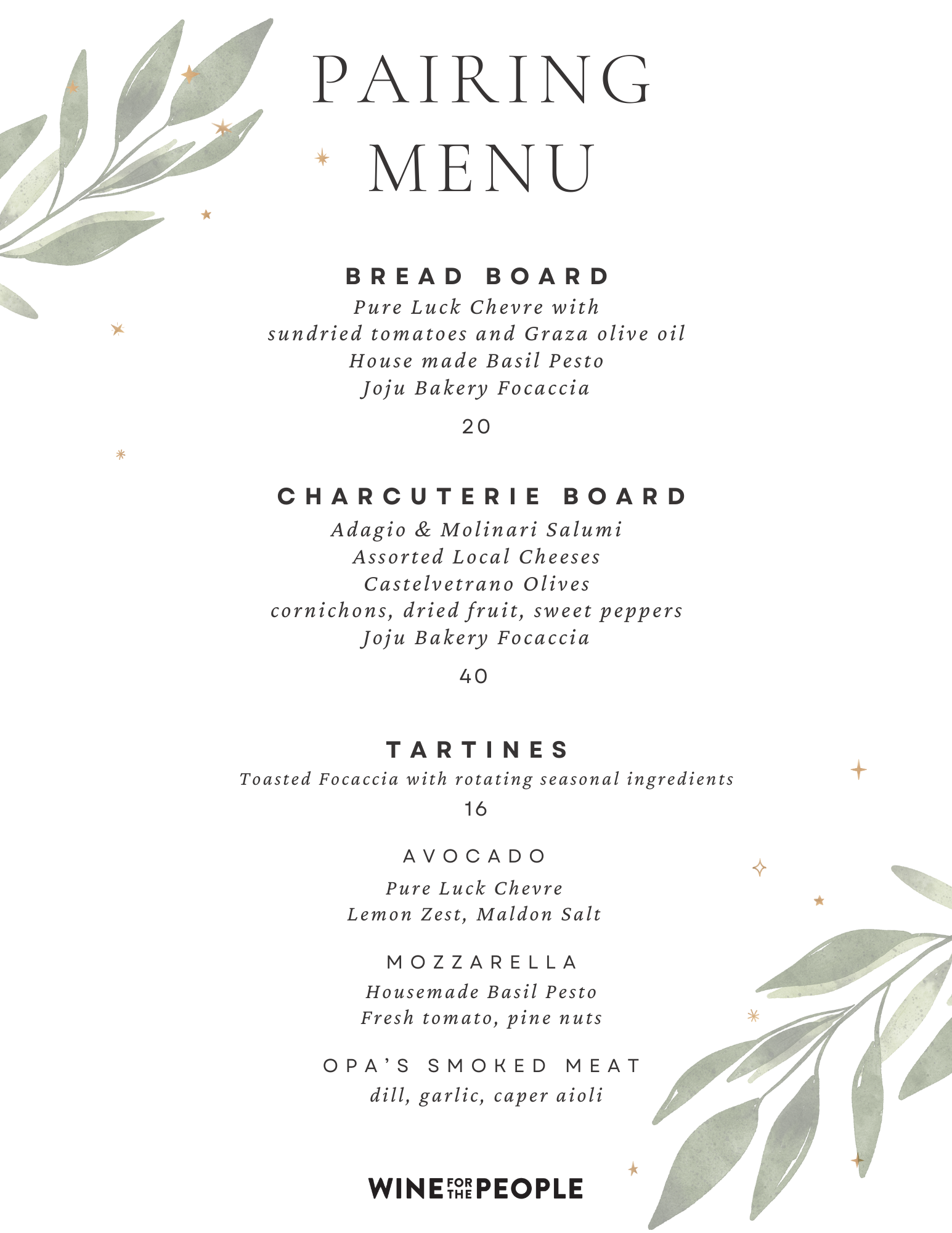 Pairing Menu - La Valentía